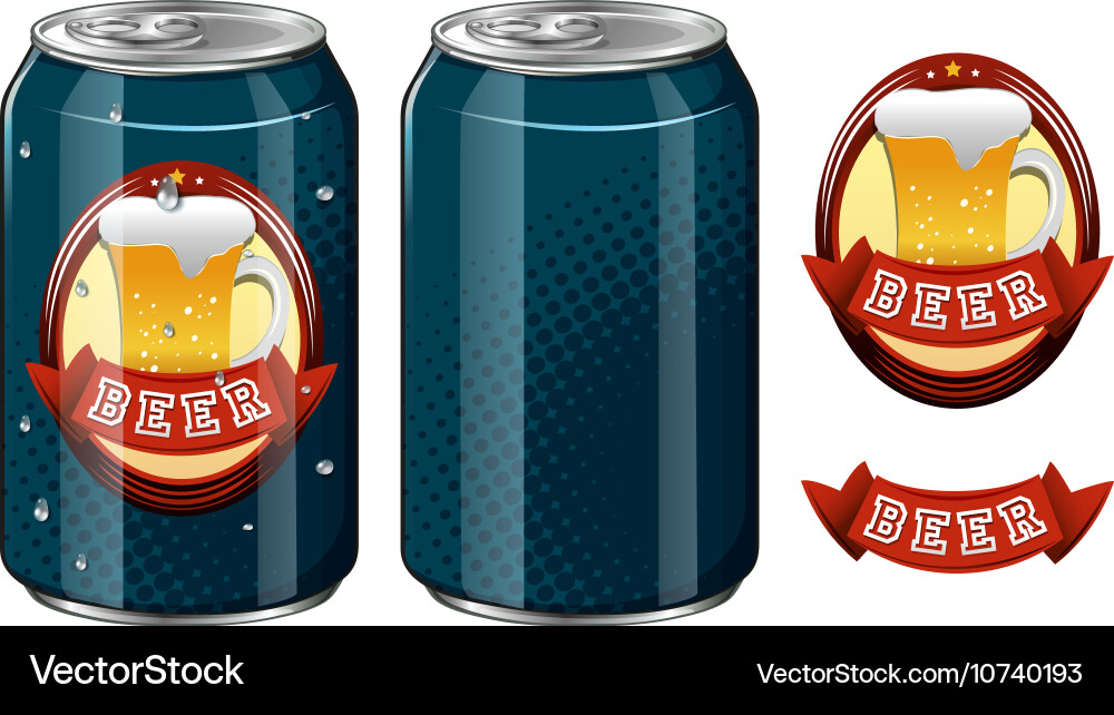 Cans of beer and logo design Royalty Free Vector Image