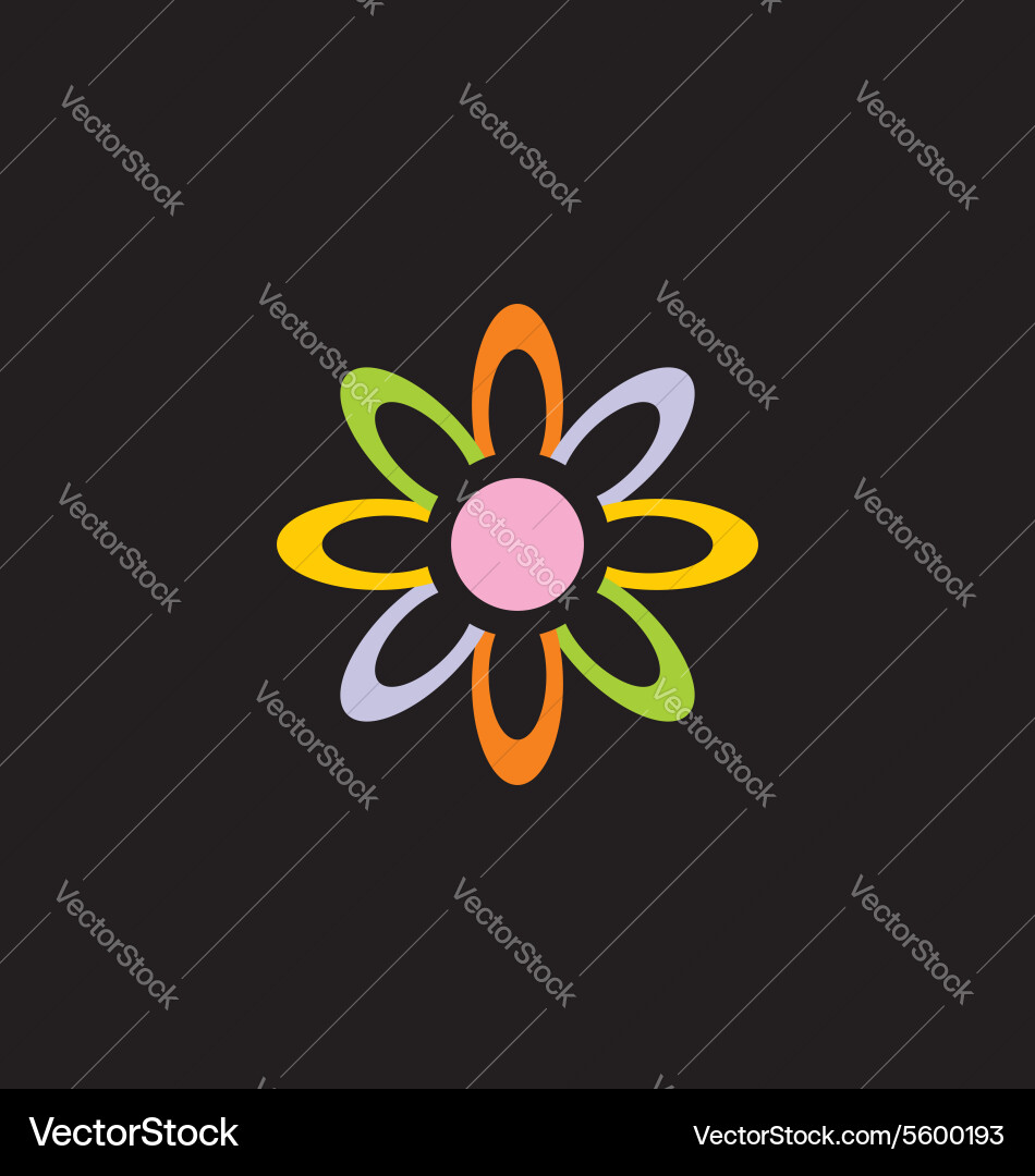 Colorful flower decorative logo Royalty Free Vector Image