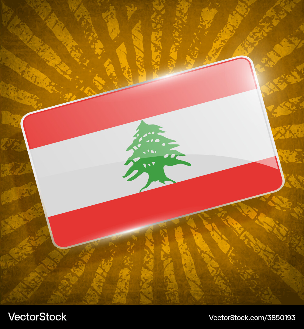 Flag of lebanon with old texture Royalty Free Vector Image