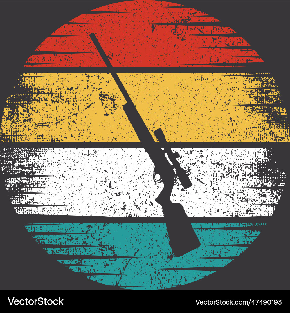 Grunge retro hunting rifle Royalty Free Vector Image