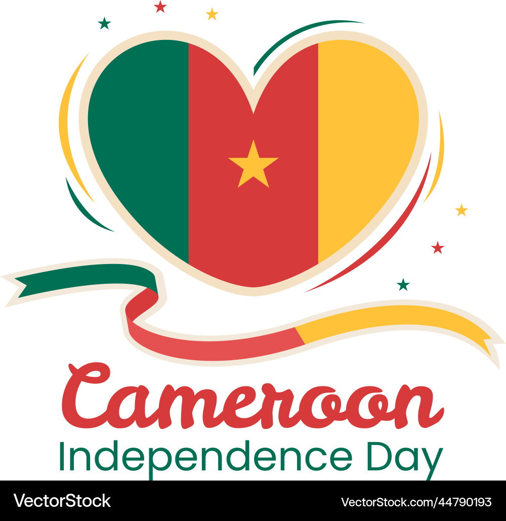 Happy cameroon independence day on january 1st Vector Image