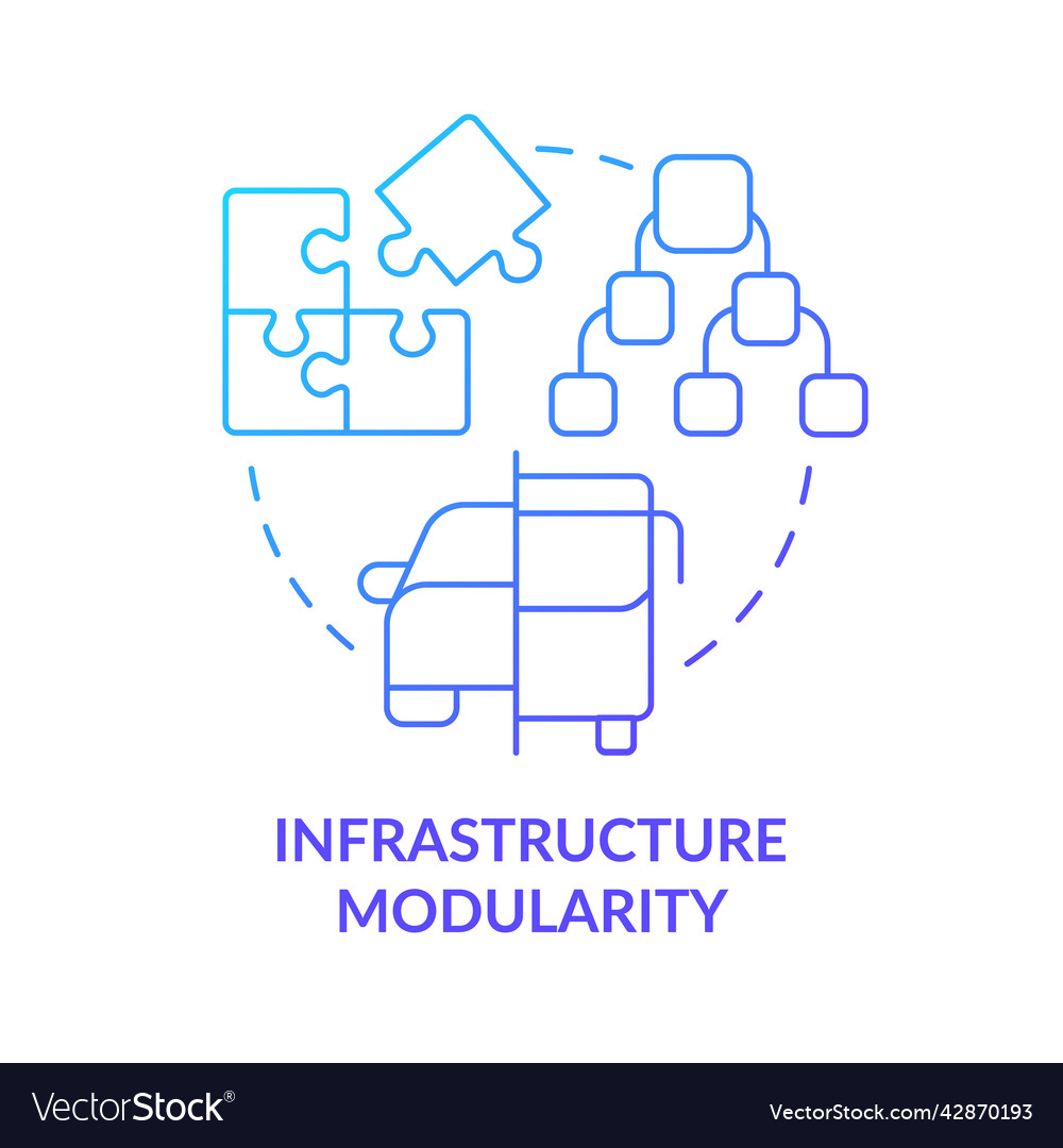 Infrastructure modularity blue gradient concept Vector Image