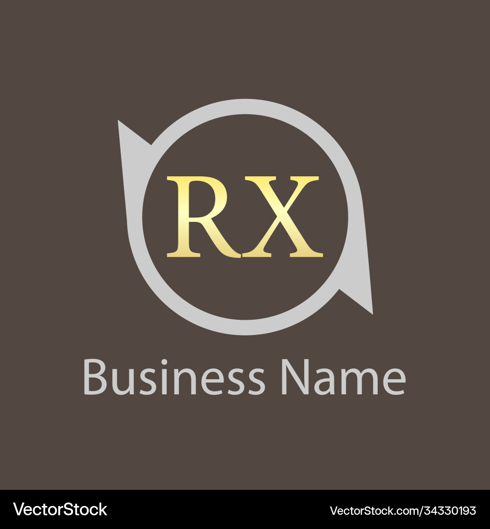 Logo rx business letter design with simple Vector Image