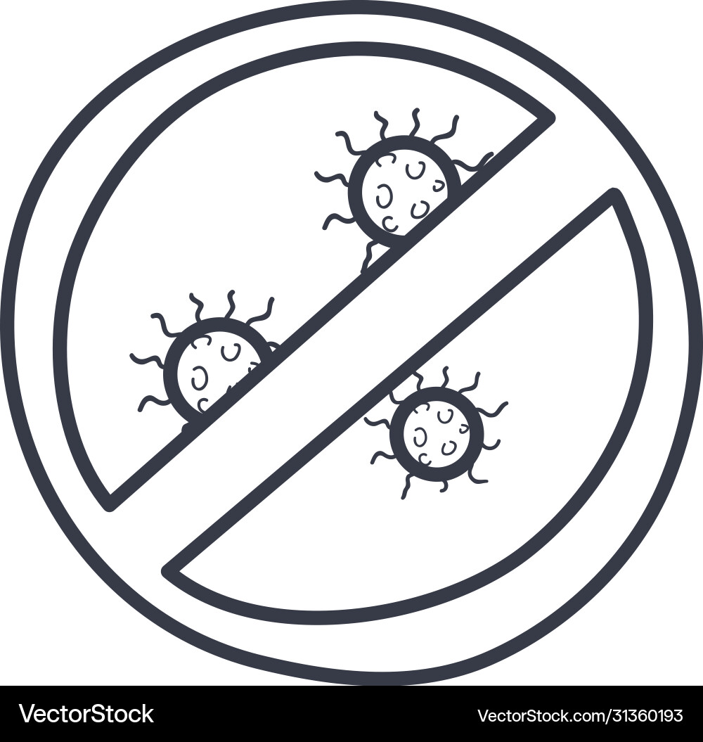 Not covid 19 virus line style icon design Vector Image