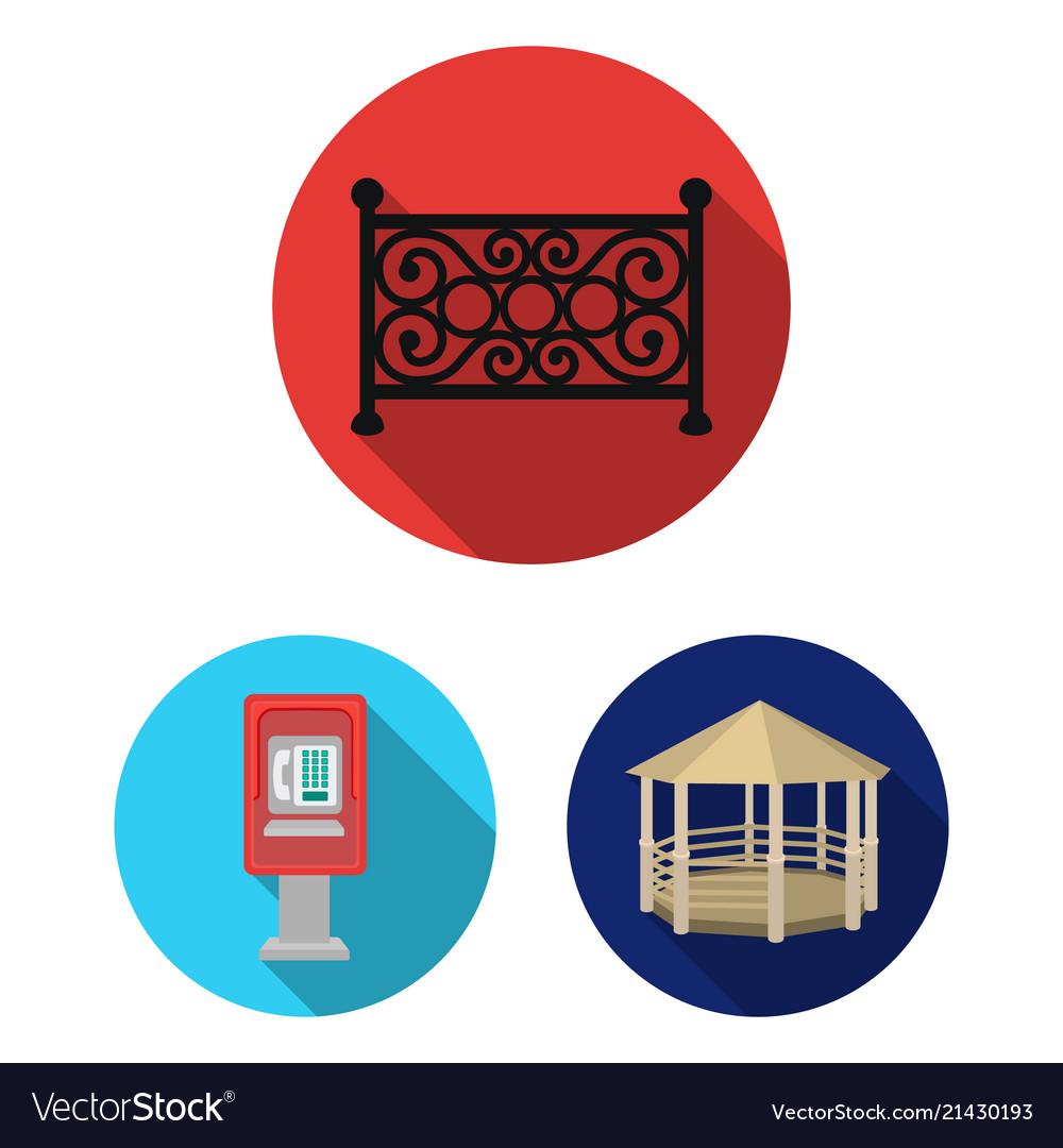 Park equipment flat icons in set collection Vector Image