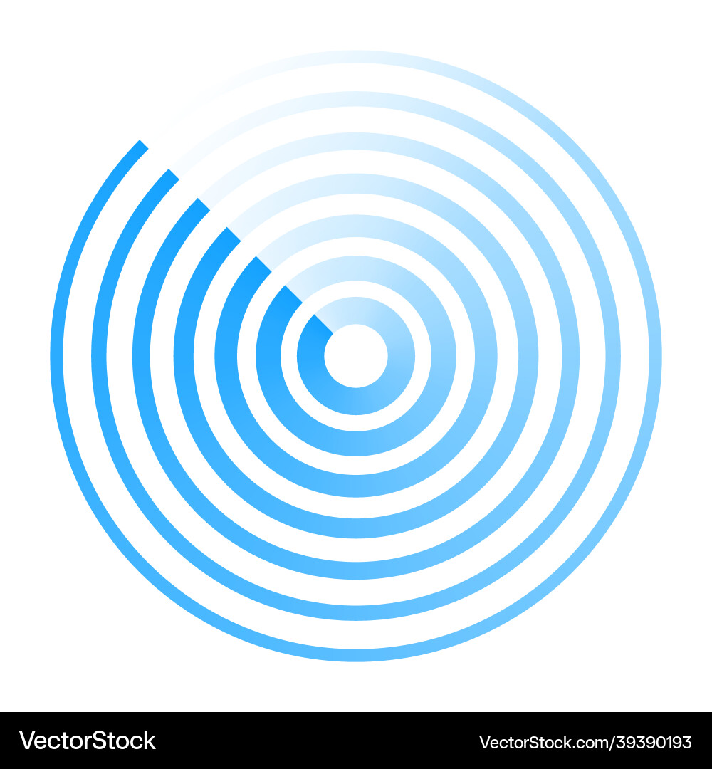 Radar abstract icon logo circle wave concentric Vector Image