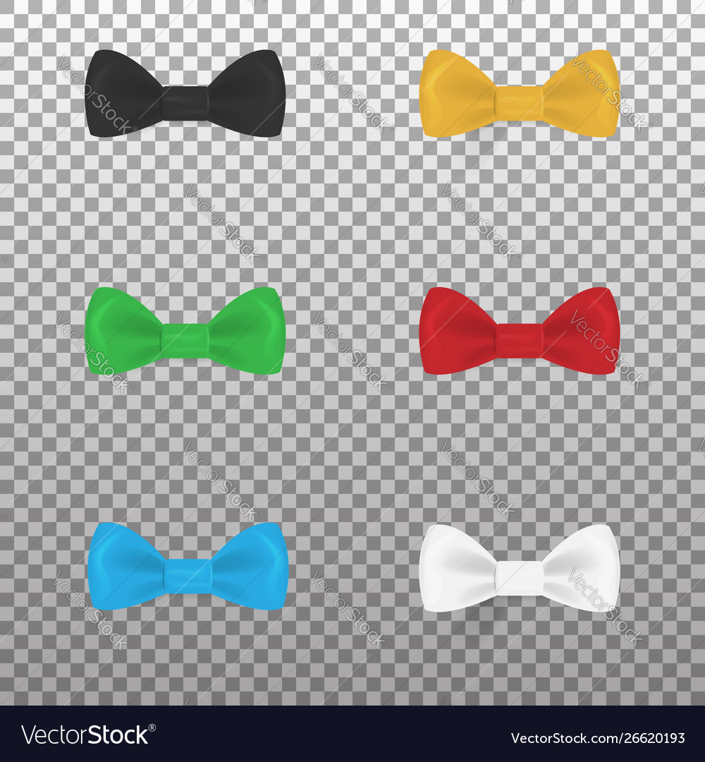 Set colorful realistic bow ties Royalty Free Vector Image