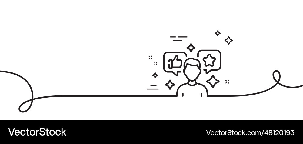 Social media line icon influence sign continuous Vector Image