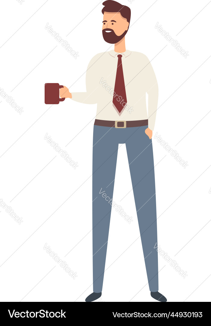 Team tea time icon cartoon commercial Royalty Free Vector