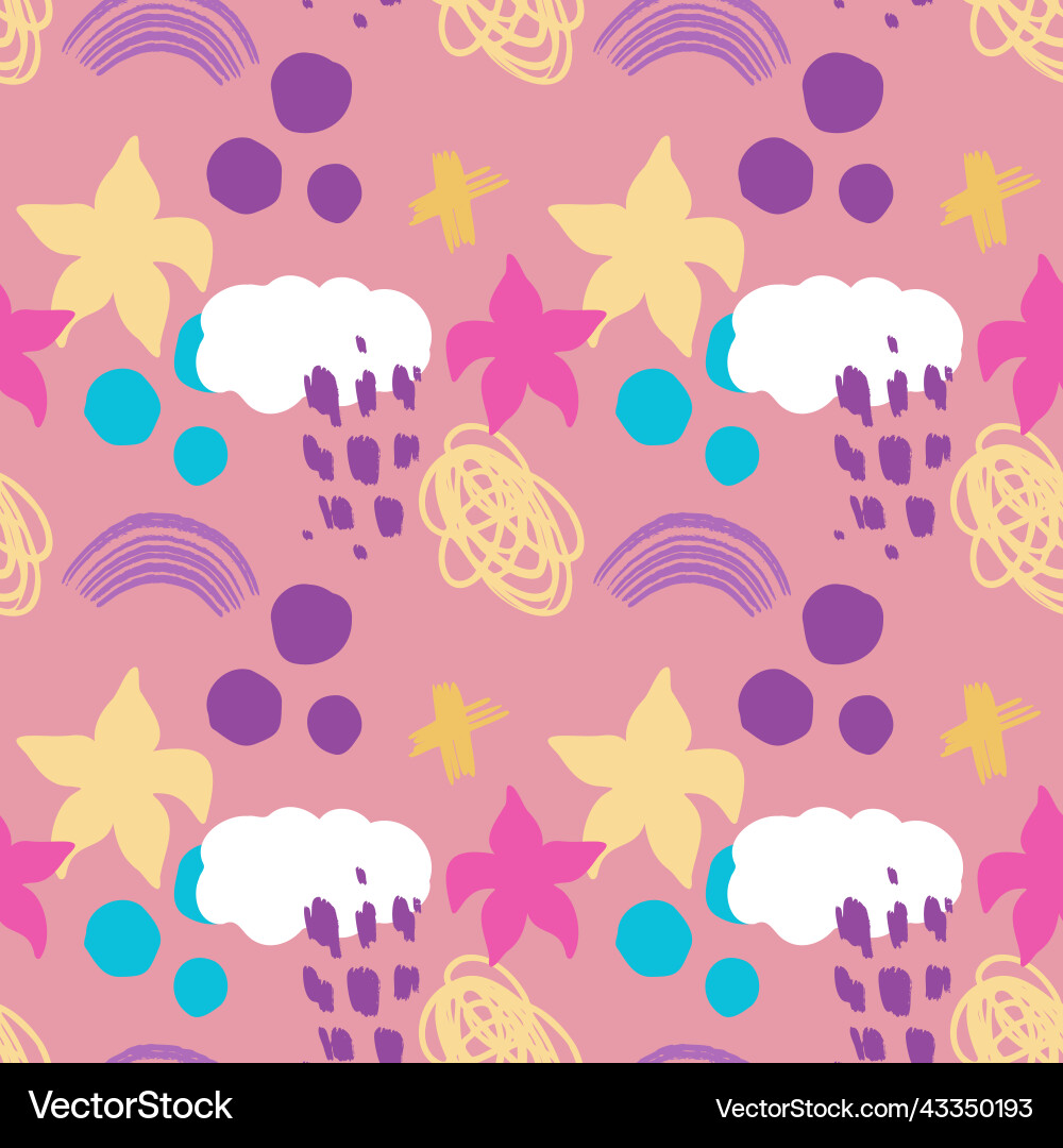 Teenage seamless neon pattern naive style Vector Image