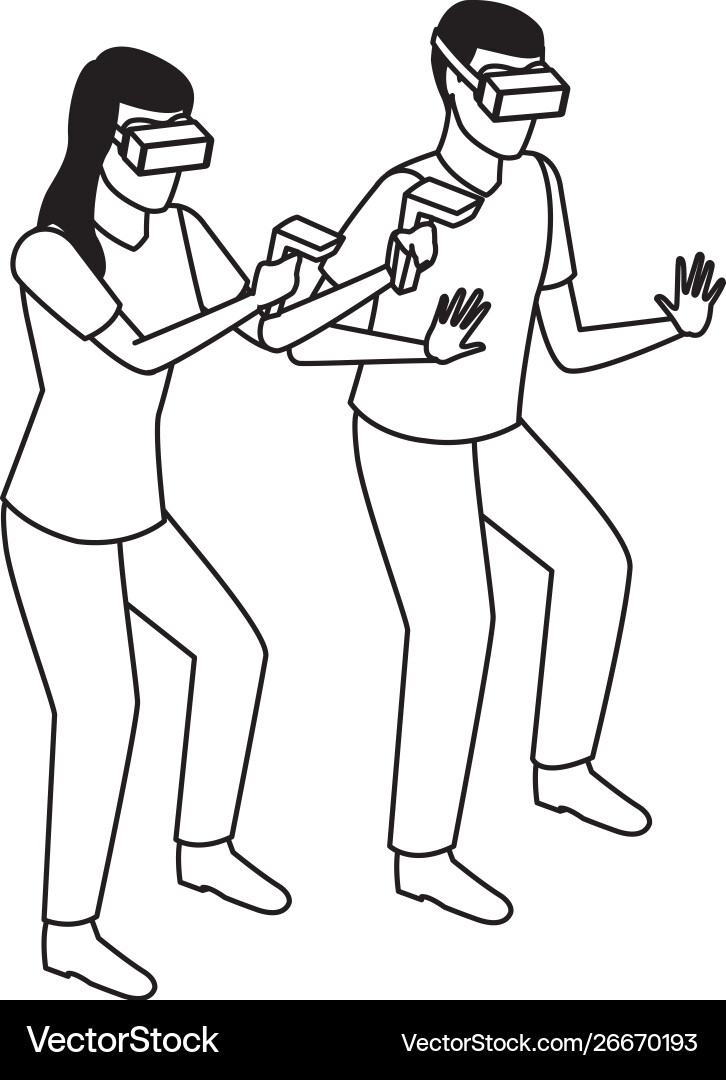 Virtual reality technology experience cartoon Vector Image