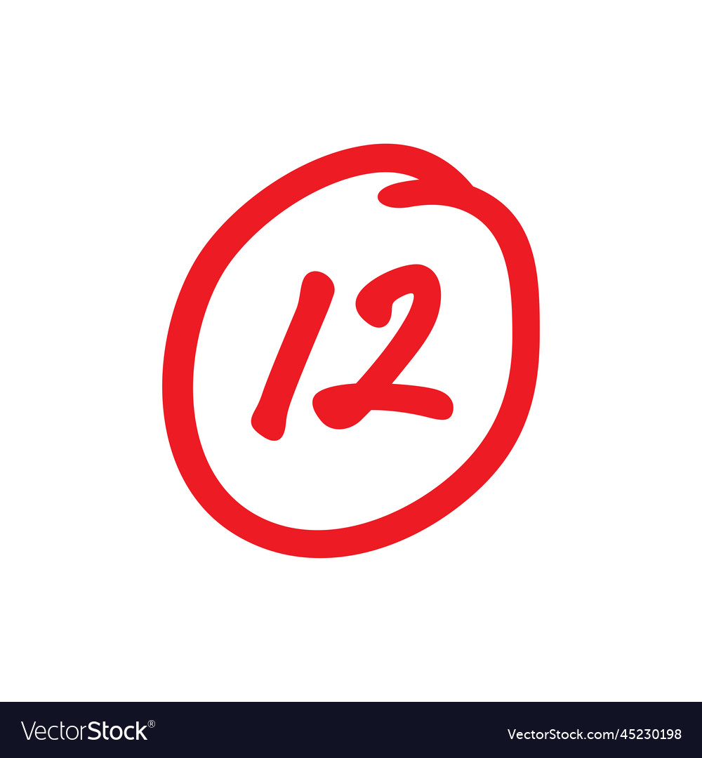 12 points exam score twelve points grade results Vector Image