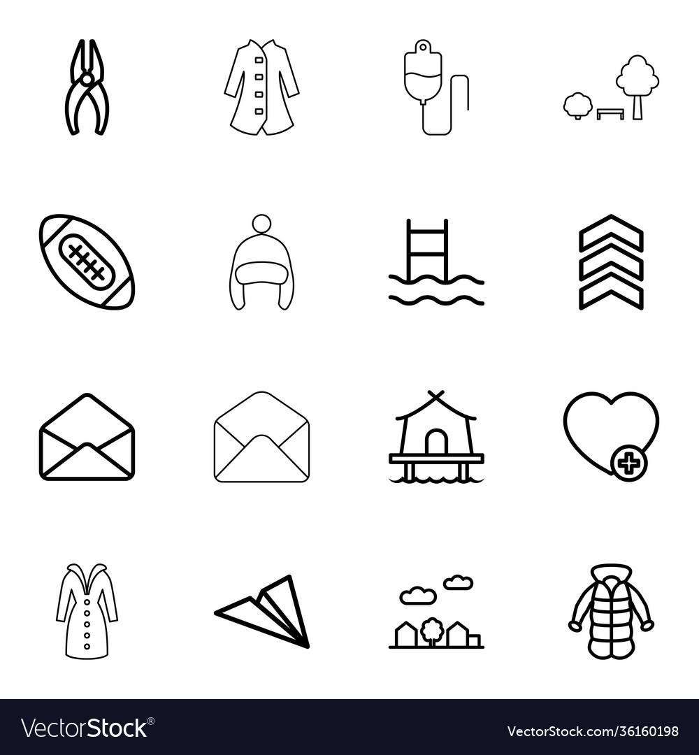 16 linear icons Royalty Free Vector Image - VectorStock