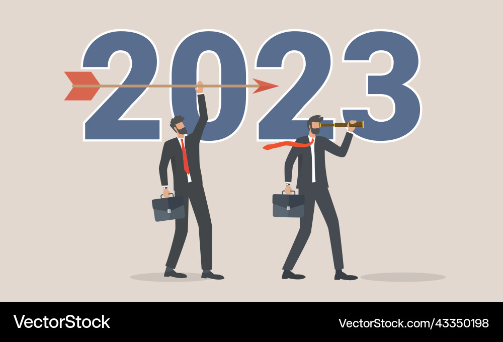 2023 new year business target concept Royalty Free Vector