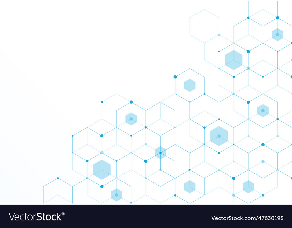 Abstract hexagonal molecular structures Royalty Free Vector