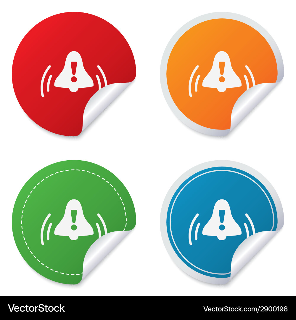 Alarm bell with exclamation mark icon wake up Vector Image