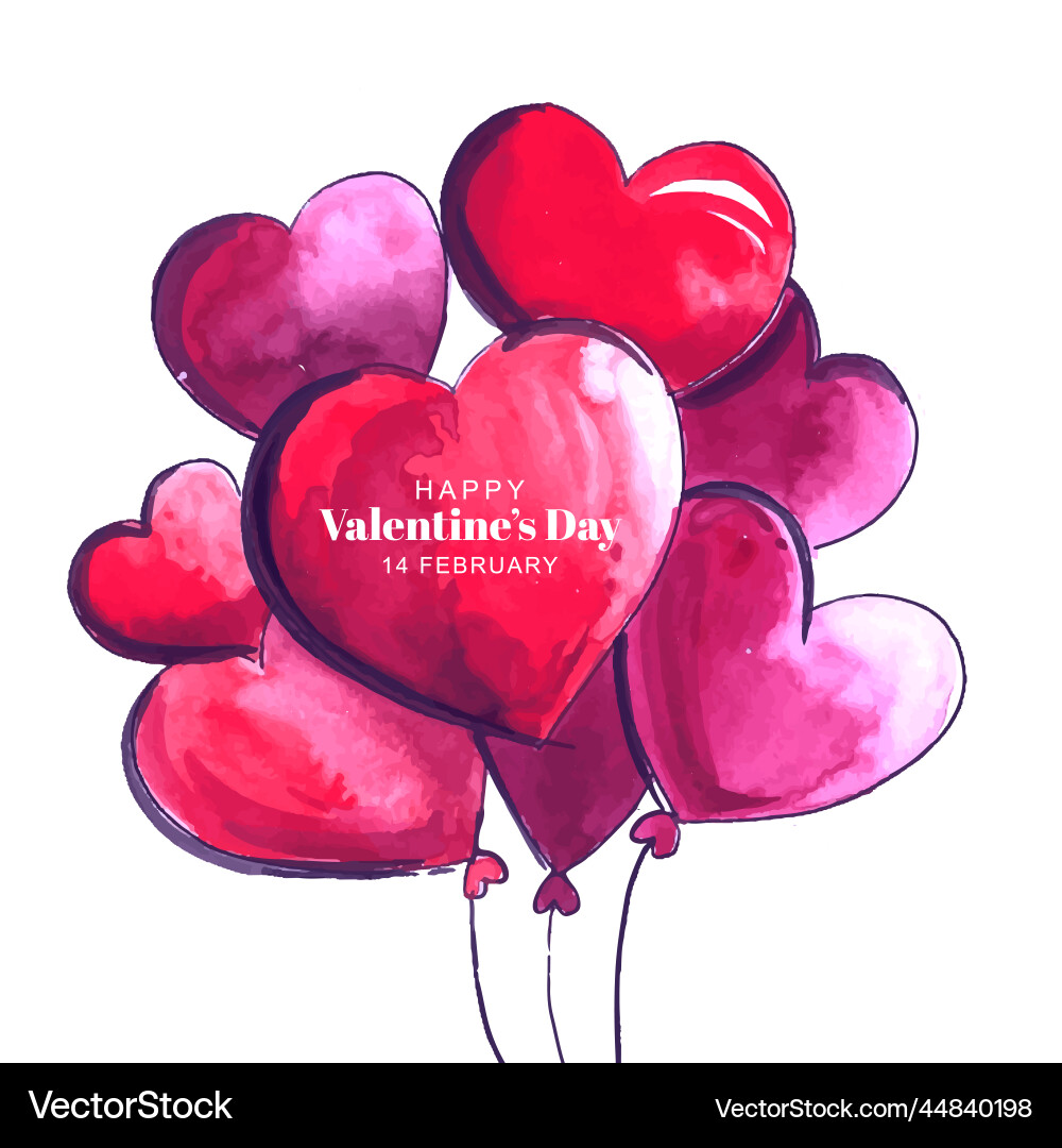 Beautiful heart shape valentines day card design Vector Image