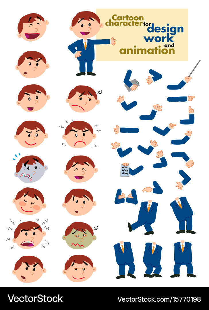 Businessman template for design work and animation