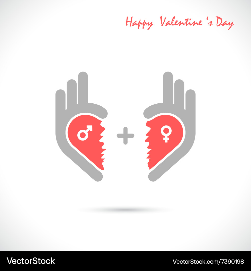 Creative hand and heart shape abstract logo Vector Image