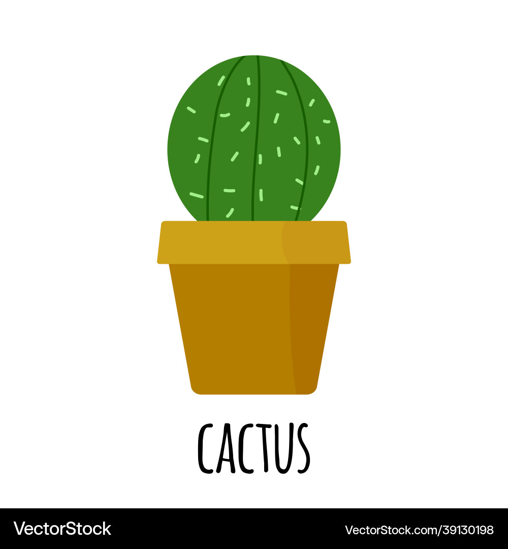 Cute little cactus icon on white eps10 Royalty Free Vector