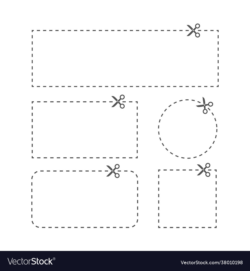 Different shape coupon borders Royalty Free Vector Image