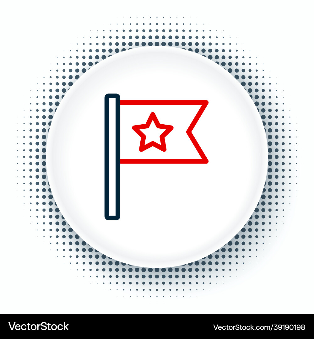 Line american flag icon isolated on white Vector Image