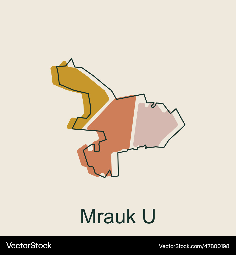 Map of mrauk u design Royalty Free Vector Image