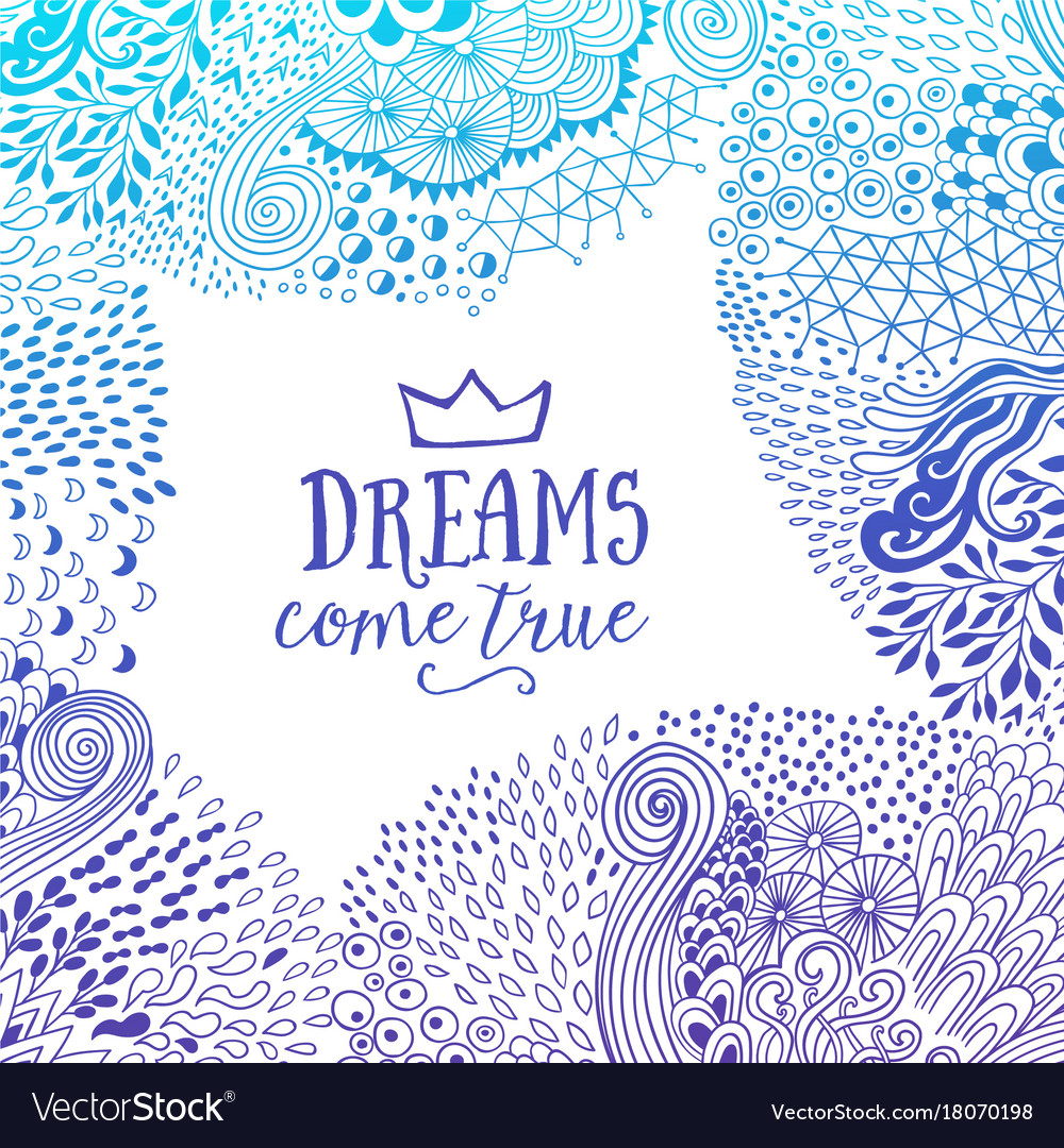 Original doodle frame made of abstract freehand Vector Image