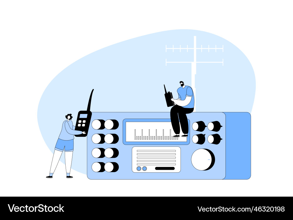People use radio technologies concept radio Vector Image