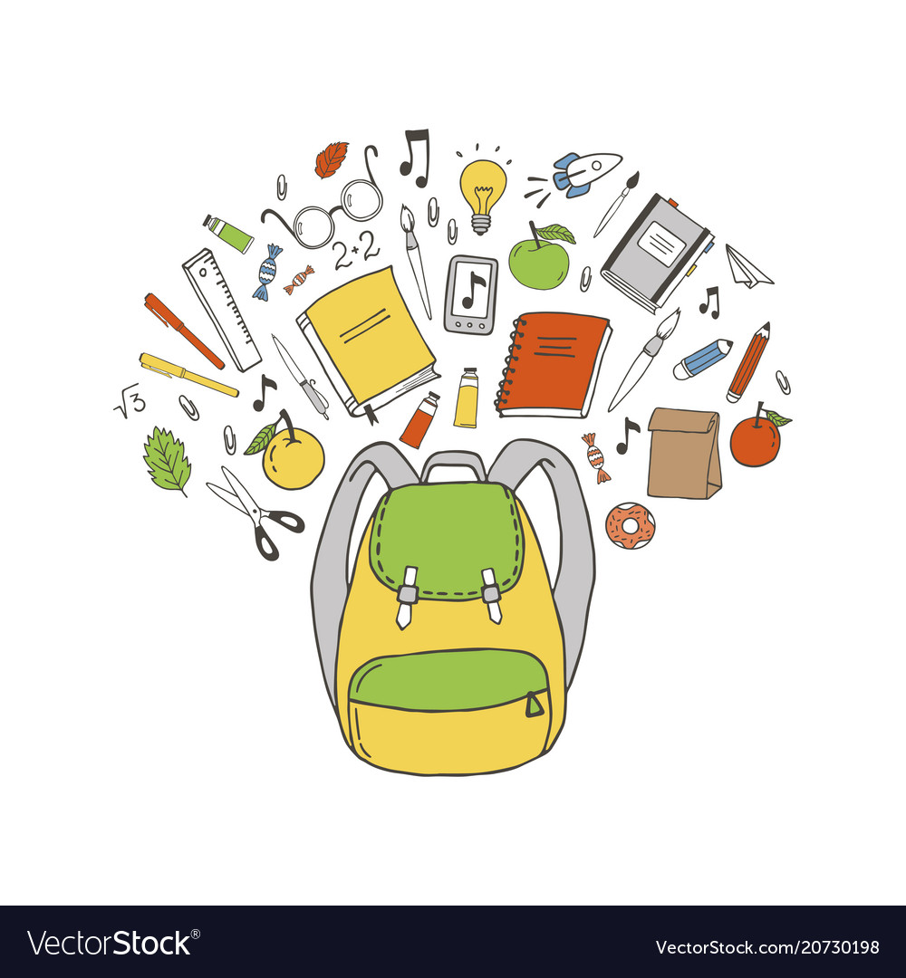 School objects Royalty Free Vector Image - VectorStock