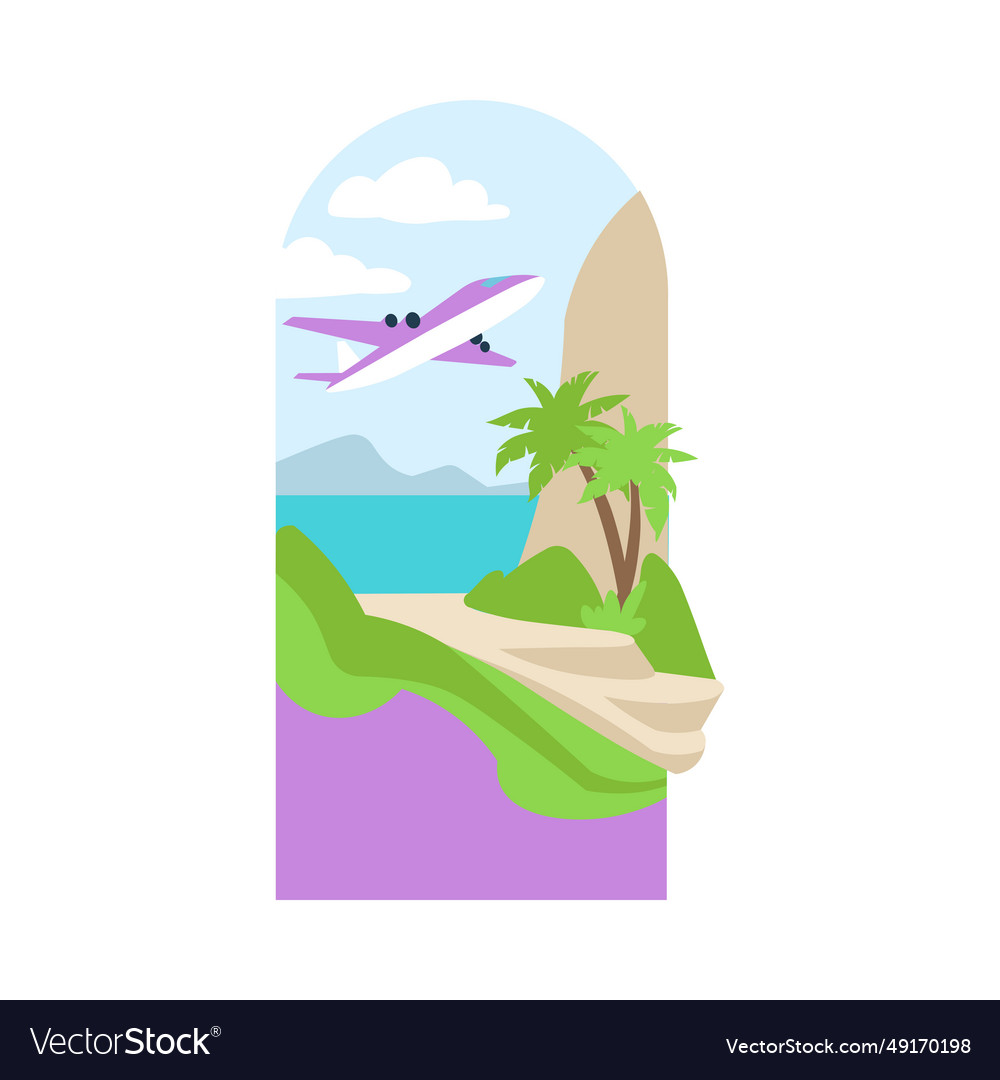 Summer vacation with seaside and beach scene Vector Image