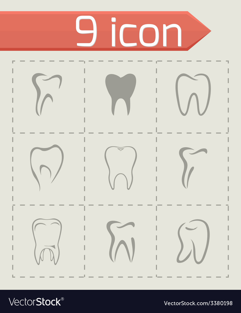 Teeth icon set Royalty Free Vector Image - VectorStock
