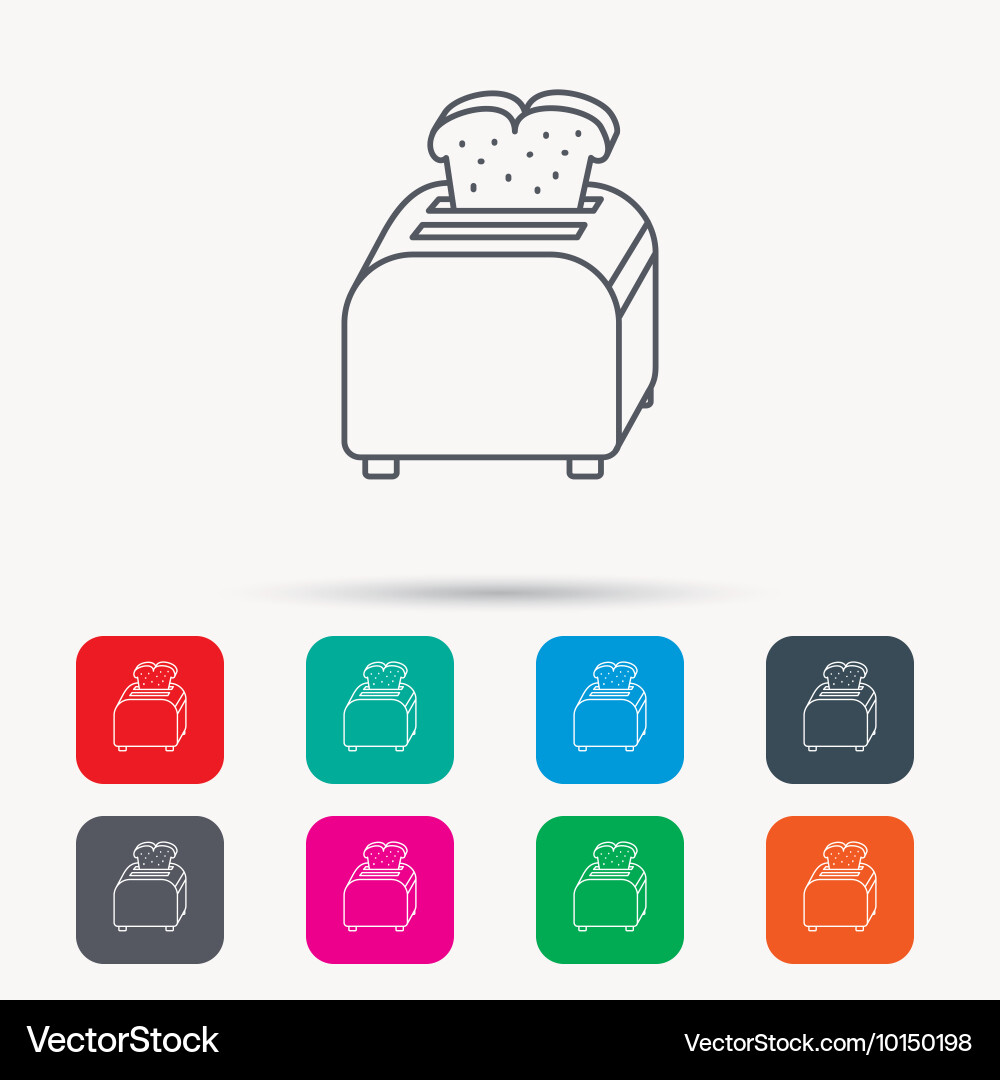 Toaster icon sandwich machine sign Royalty Free Vector Image