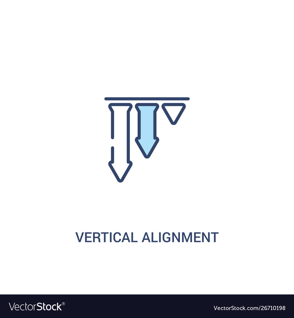 Vertical alignment concept 2 colored icon simple Vector Image