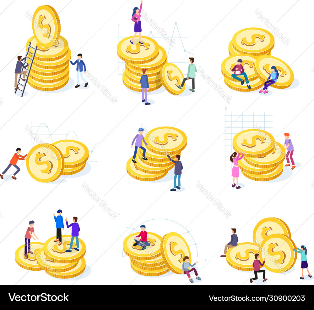 Business team with money Royalty Free Vector Image