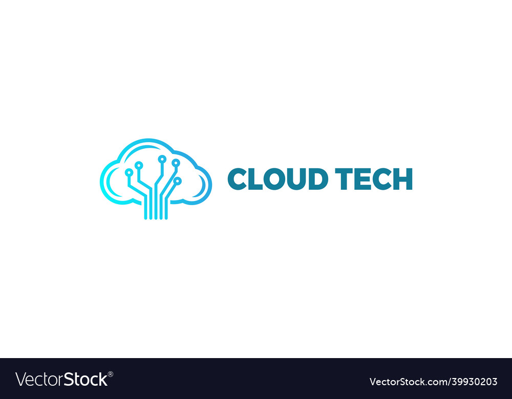Cloud tech simple modern technological logo Vector Image