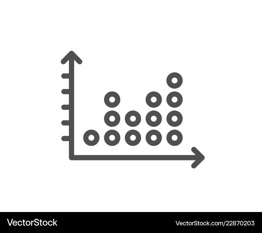 Dot plot graph line icon presentation chart sign Vector Image