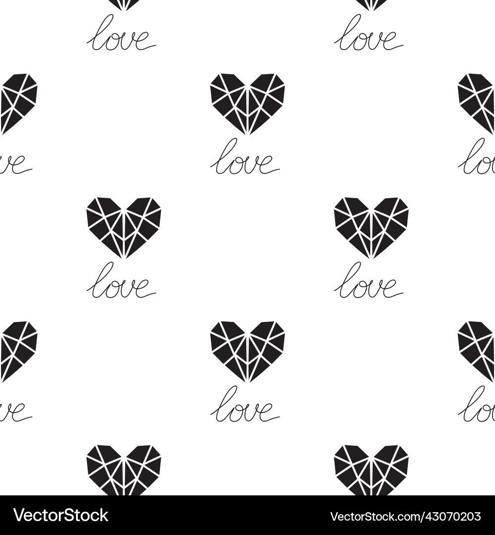 Heart doodles seamless pattern love hearts hand Vector Image