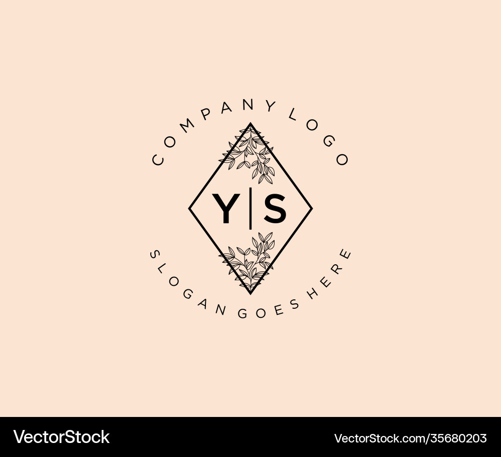 Initial ys letters beautiful floral feminine Vector Image