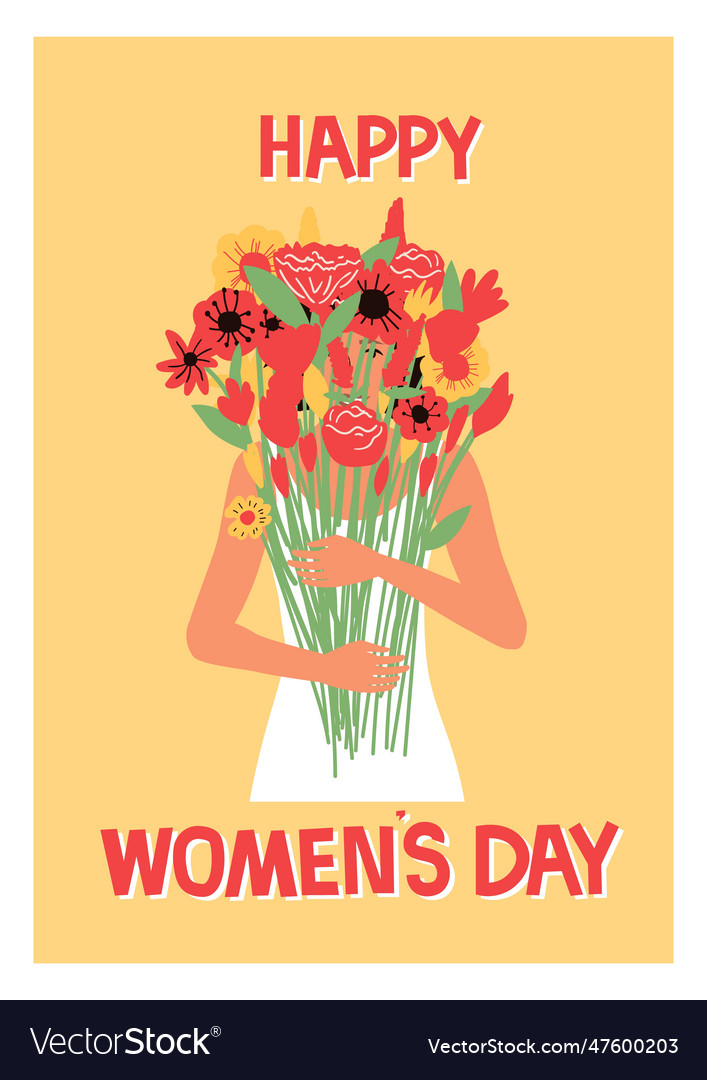 International Womens Day Card 8 March Poster Vector Image