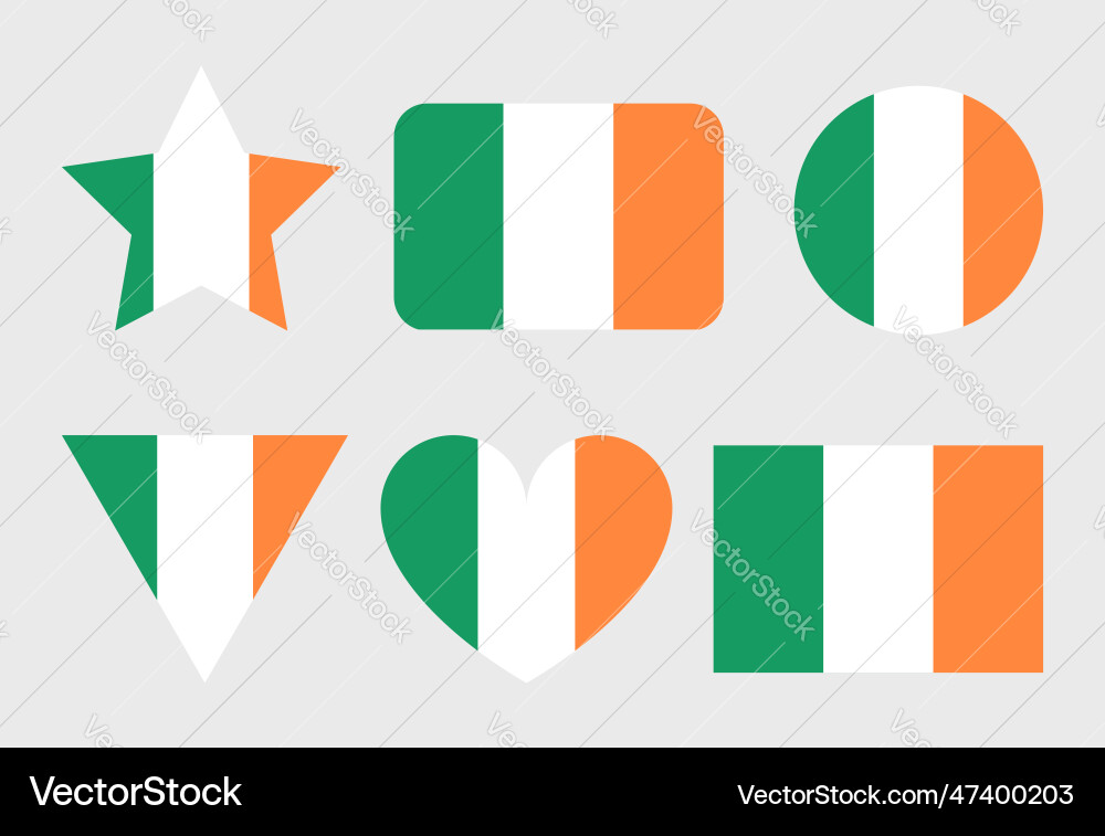 Ireland flag icon irish flag Royalty Free Vector Image