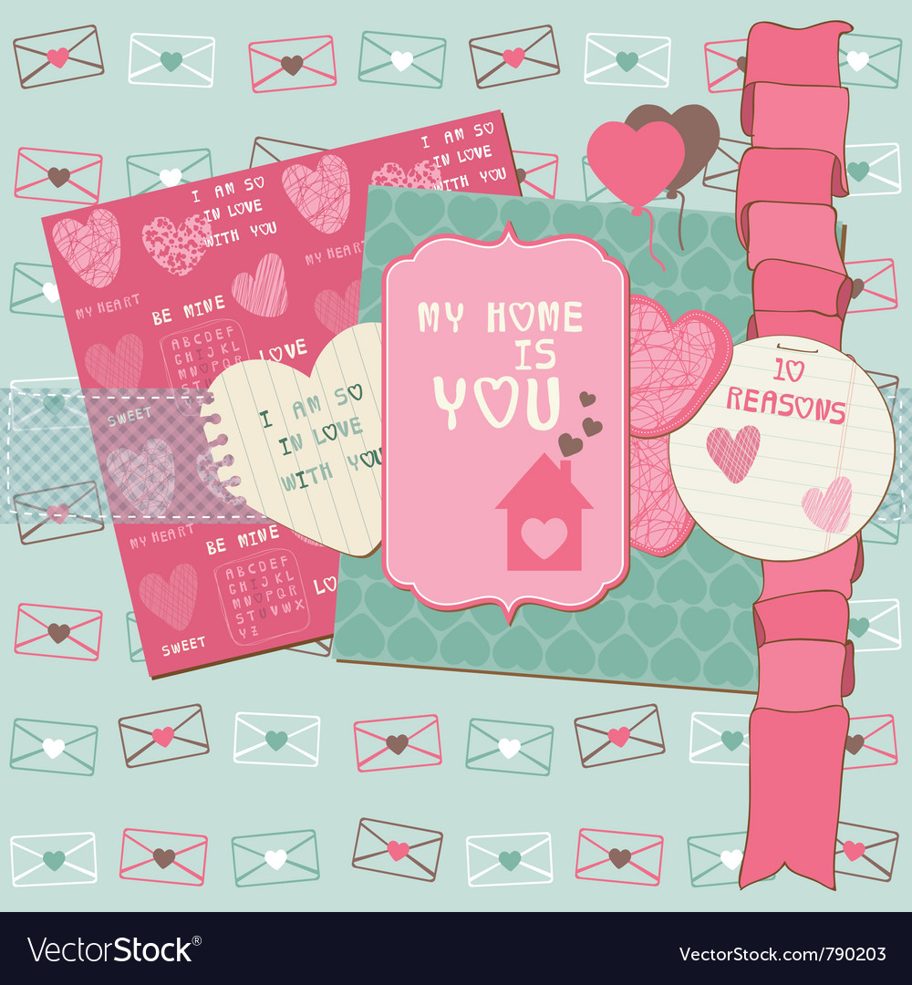 Love scrapbook elements Royalty Free Vector Image