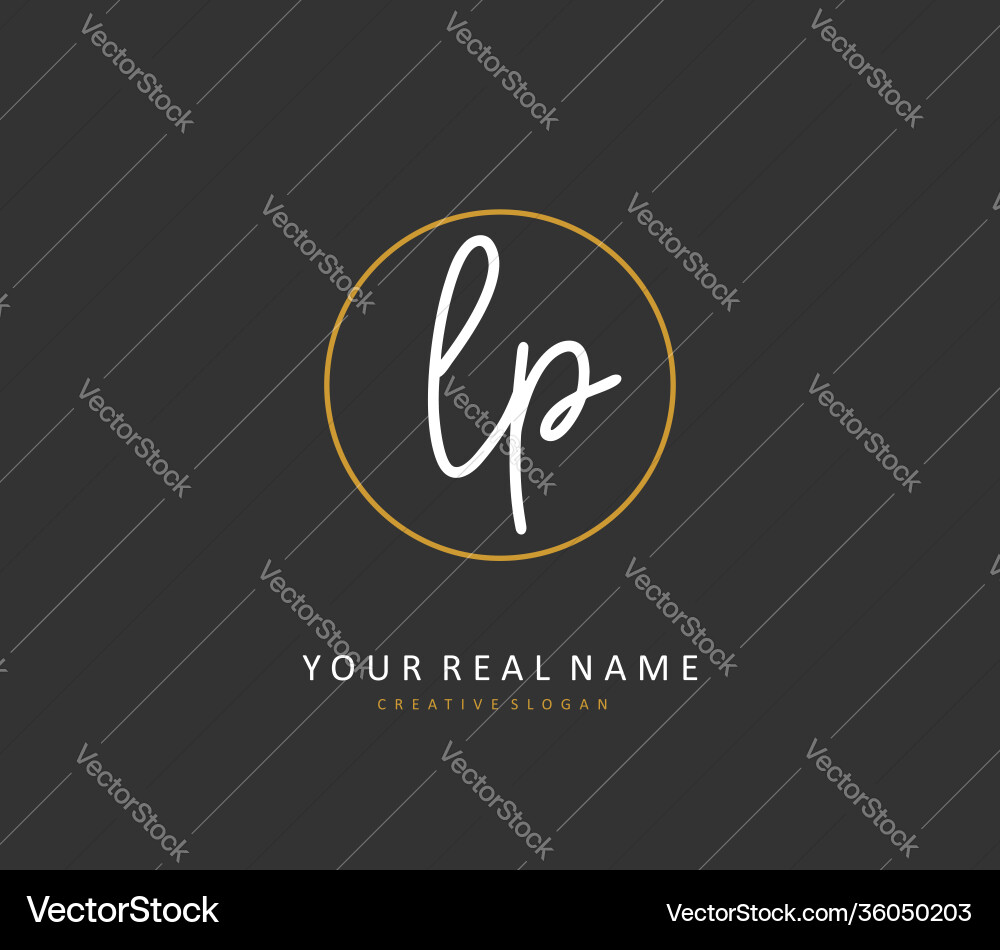 Lp initial letter handwriting and signature logo Vector Image
