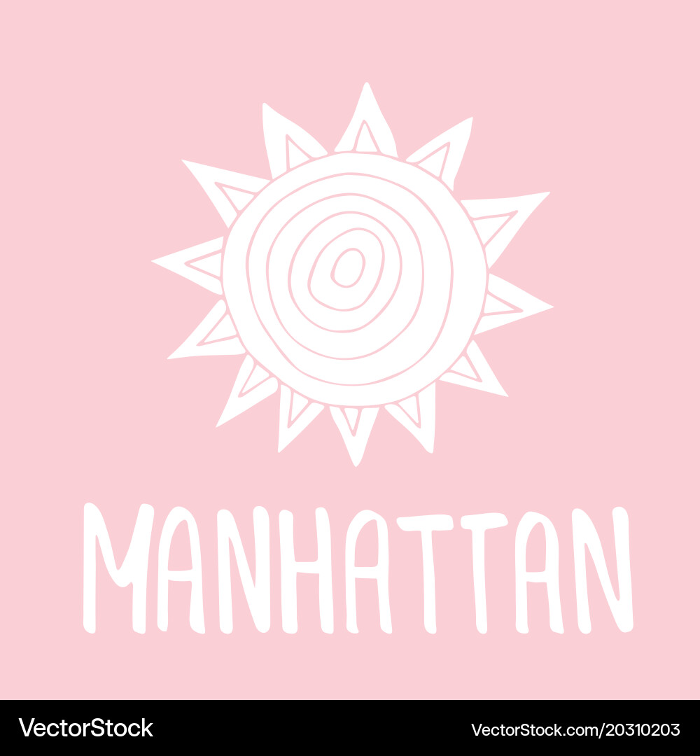 Manhattan text vintage retro lettering design Vector Image