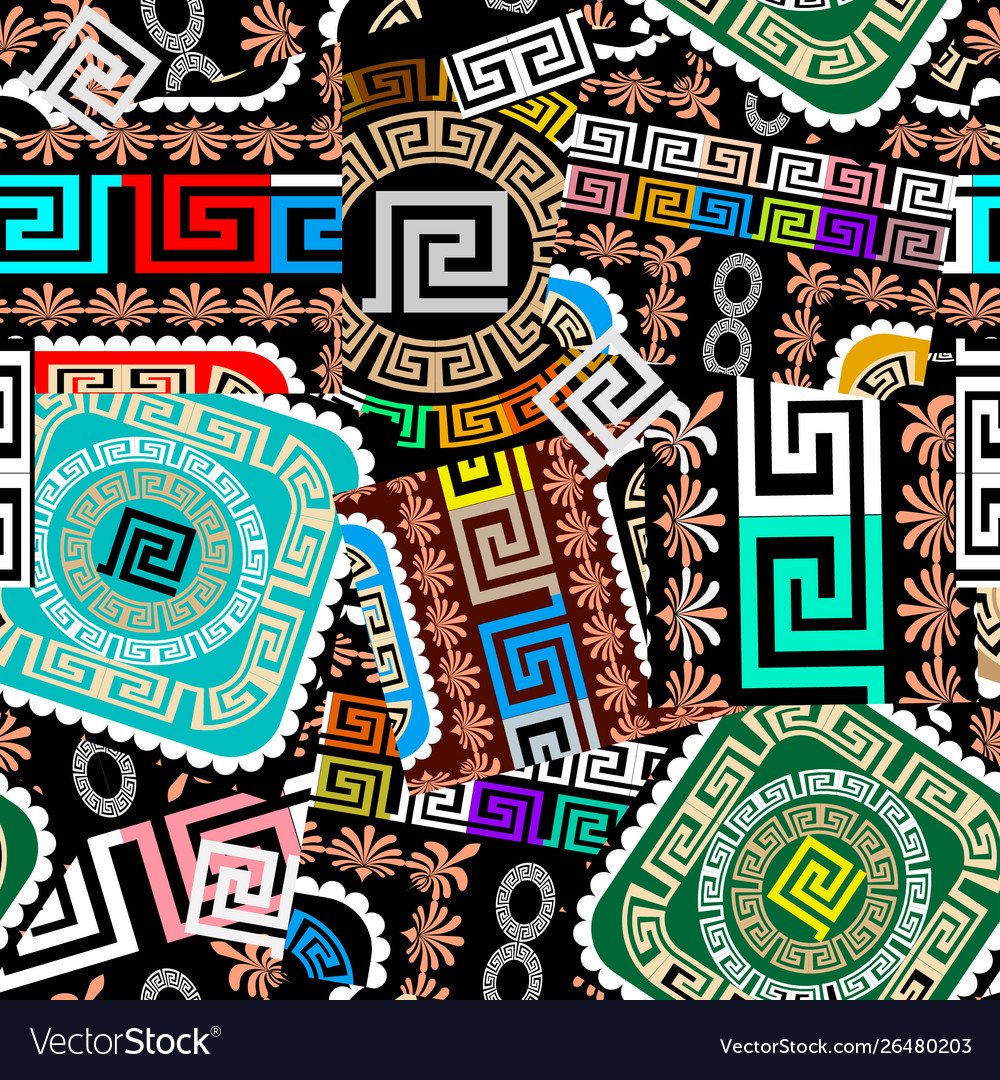 Patchwork colorful seamless pattern geometric Vector Image