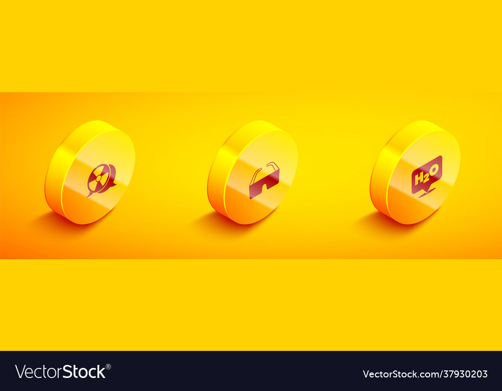 Set isometric radioactive safety goggle glasses Vector Image Set isometric radioactive safety goggle glasses Vector Image