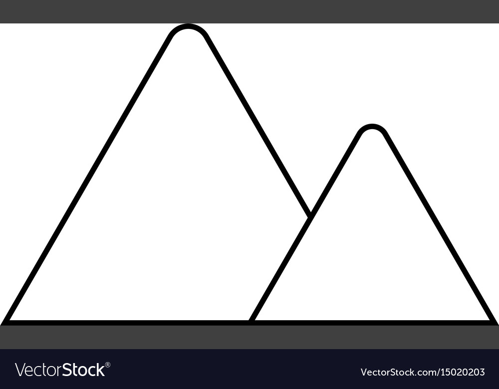 Triangular mountains icon Royalty Free Vector Image