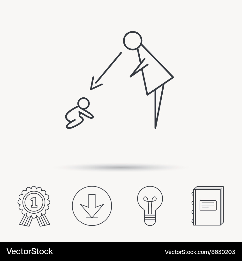 Under nanny supervision icon babysitting sign Vector Image