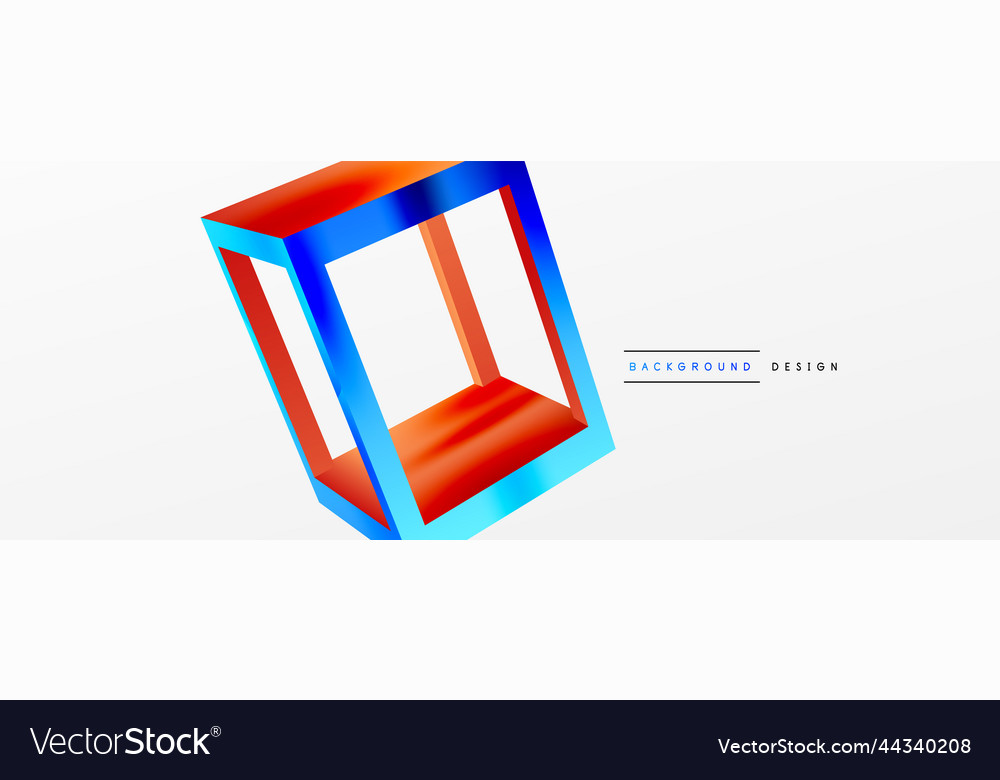 3d Cube Shapes Geometric Background Trendy Vector Image