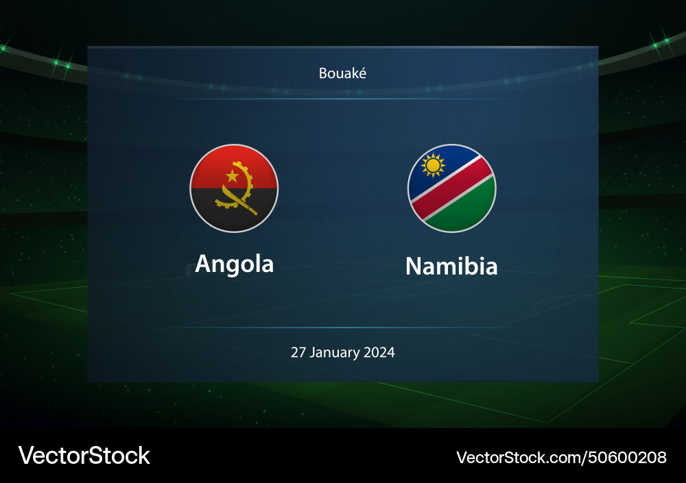 Angola vs namibia knockout stage africa 2023 Vector Image